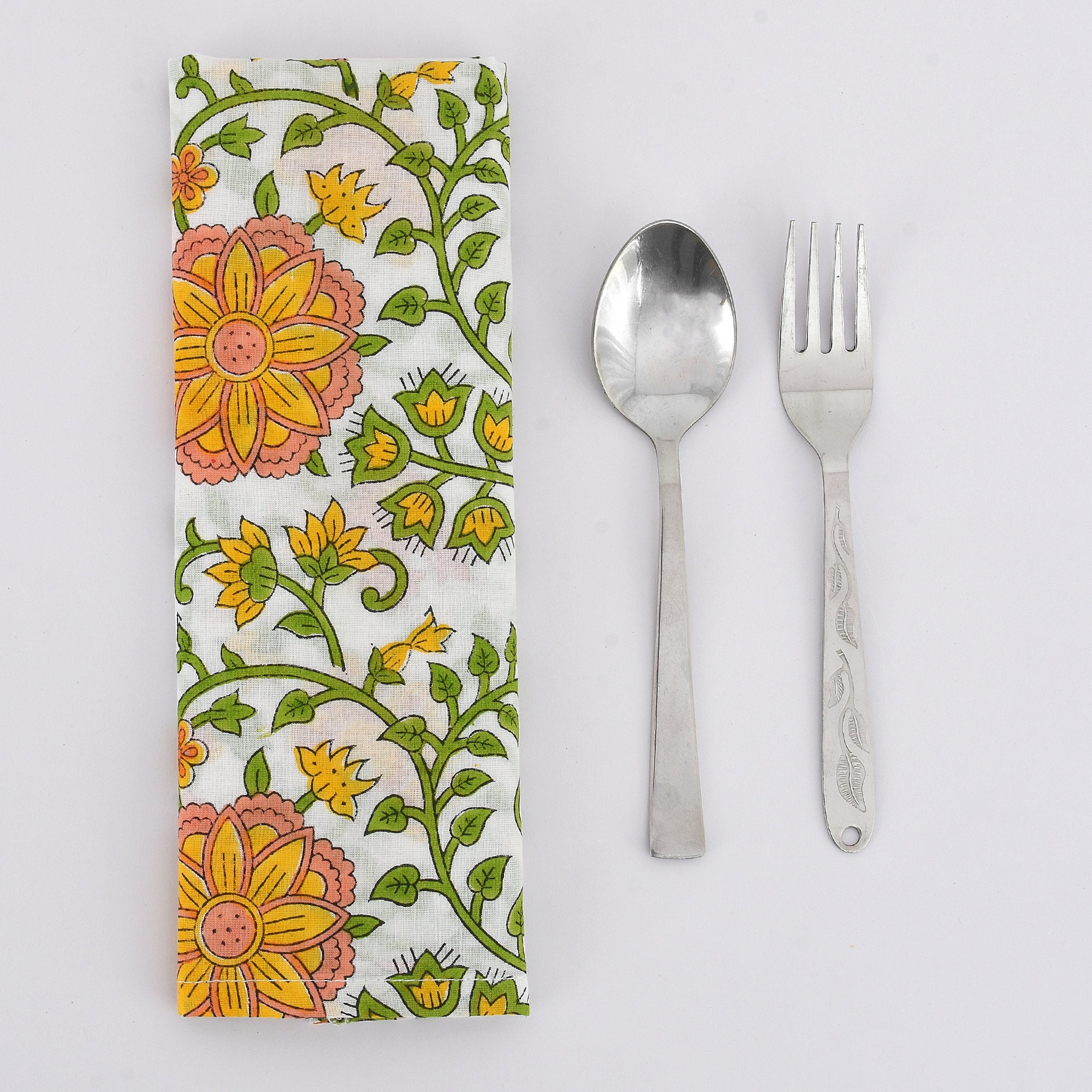 Indian Hand Block Printed Napkins Cotton Napkins Peach and - Etsy