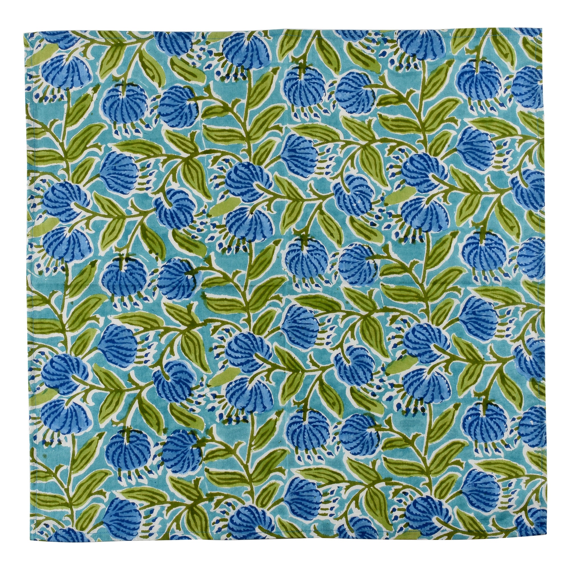 Sky Blue and Blue Jay Hand Block Printed Napkins Cotton Cloth Napkins ...