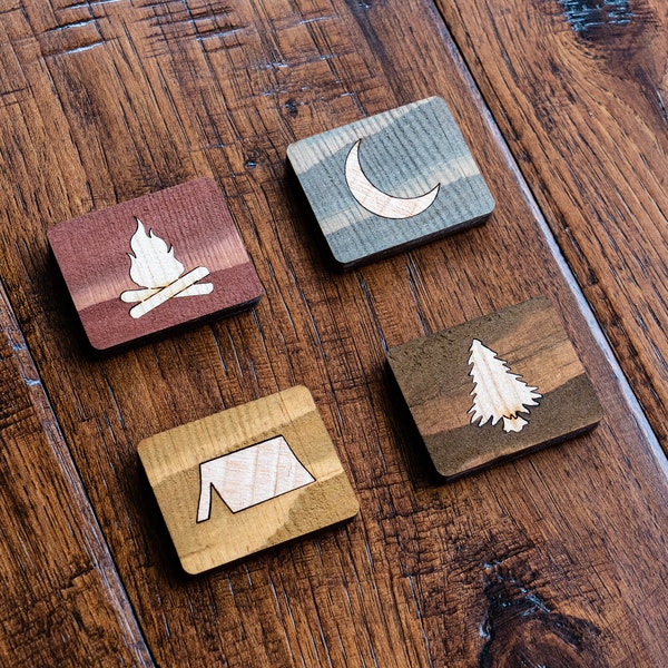 Wood Magnet Set - Etsy