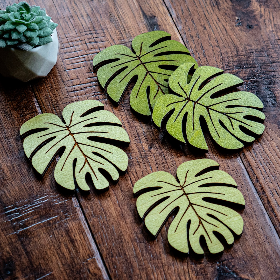 Monstera Leaf Coaster Set | Plant Lover Coaster Gift Nature Lovers Gift ...