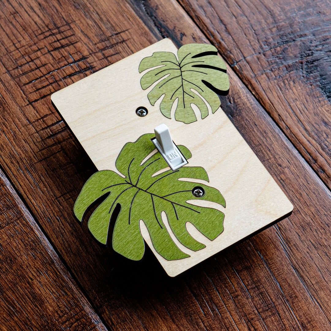 Monstera Leaf Wood Light Switch Cover Plate - Etsy