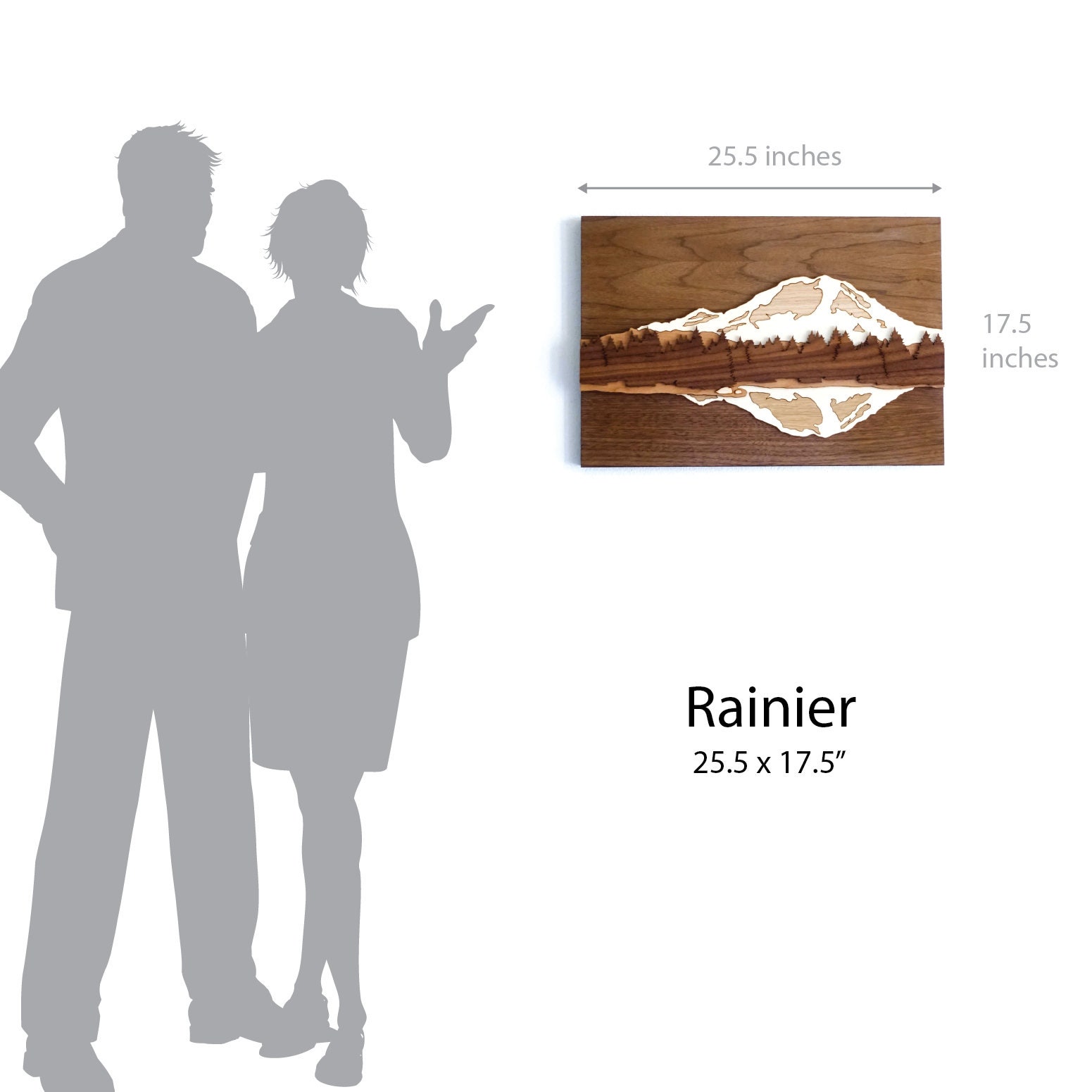 Mount Rainier National Park Wood Art, Solid Wood Wall Art, Seattle ...