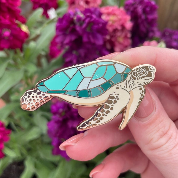 Turtle Enamel Pin - Etsy