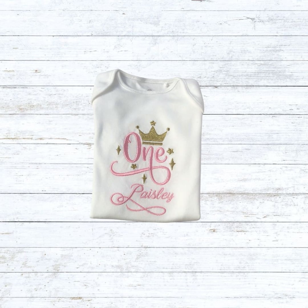 Personalized Princess Crown Birthday Shirt for Girls: Cake Smash Outfit ...