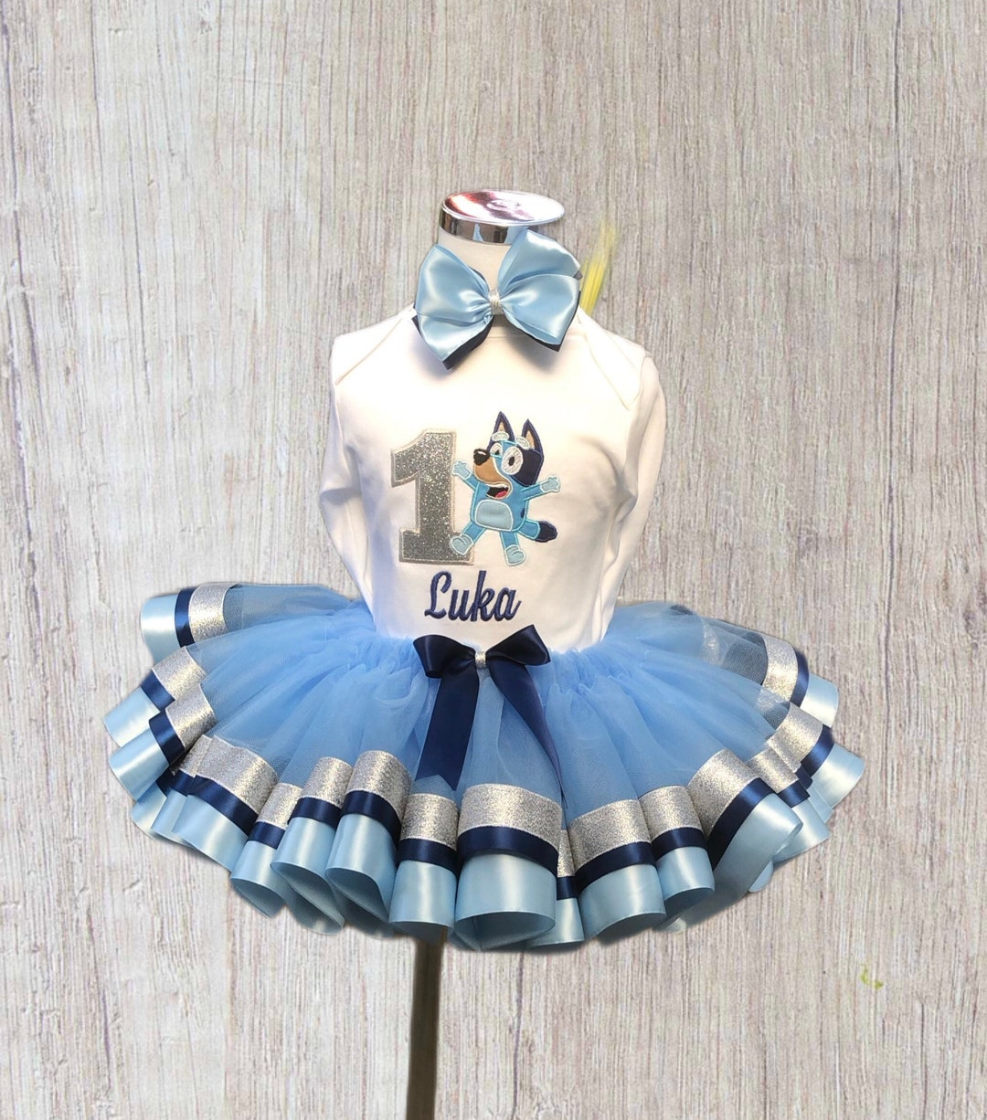 Personalised Bluey First Birthday Outfit Girl, 1st Birthday Tutu Outfit ...