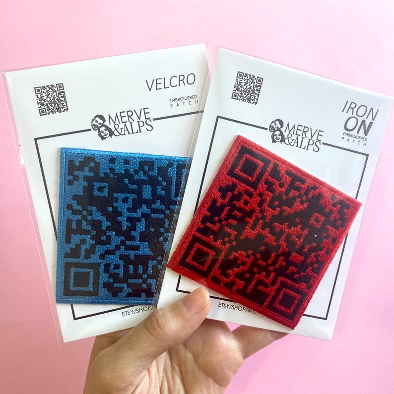 Custom QR Code Embroidered Patch Personalised QR Code Iron - Etsy UK