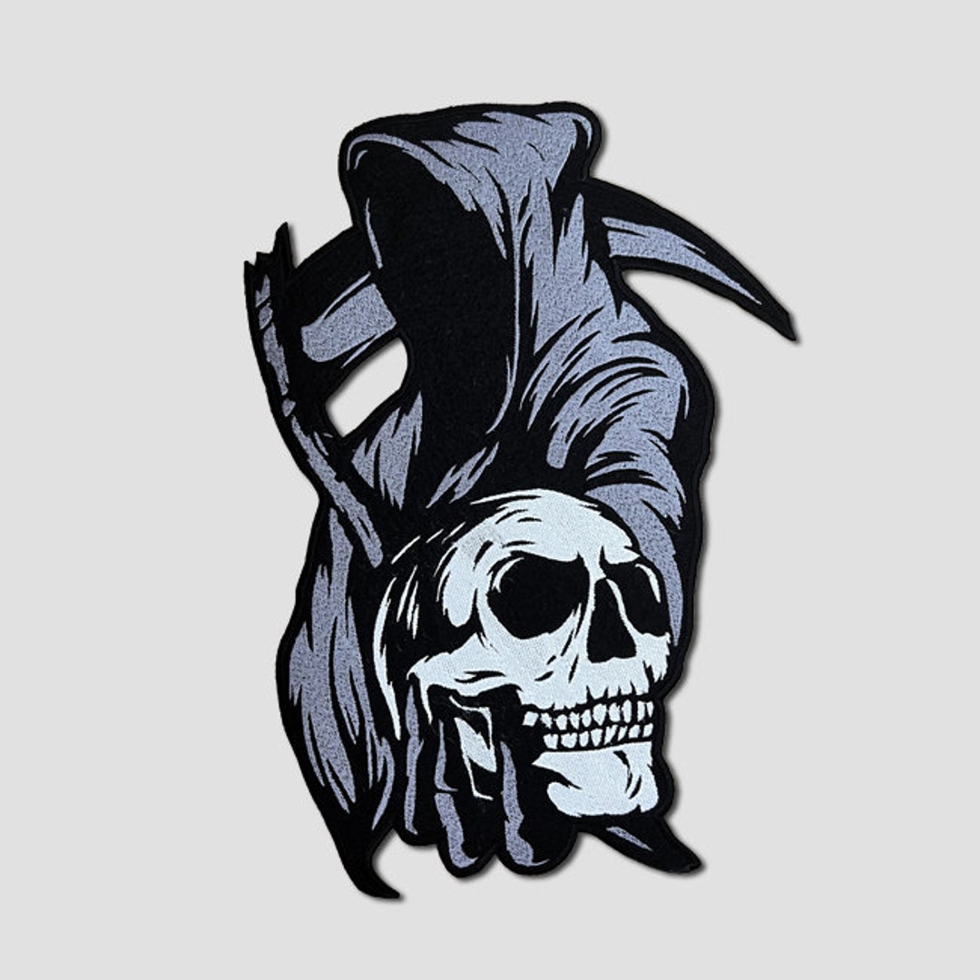 Reaper Embroidered Large Iron on Patch, Embroidered Patch, Backpatch ...