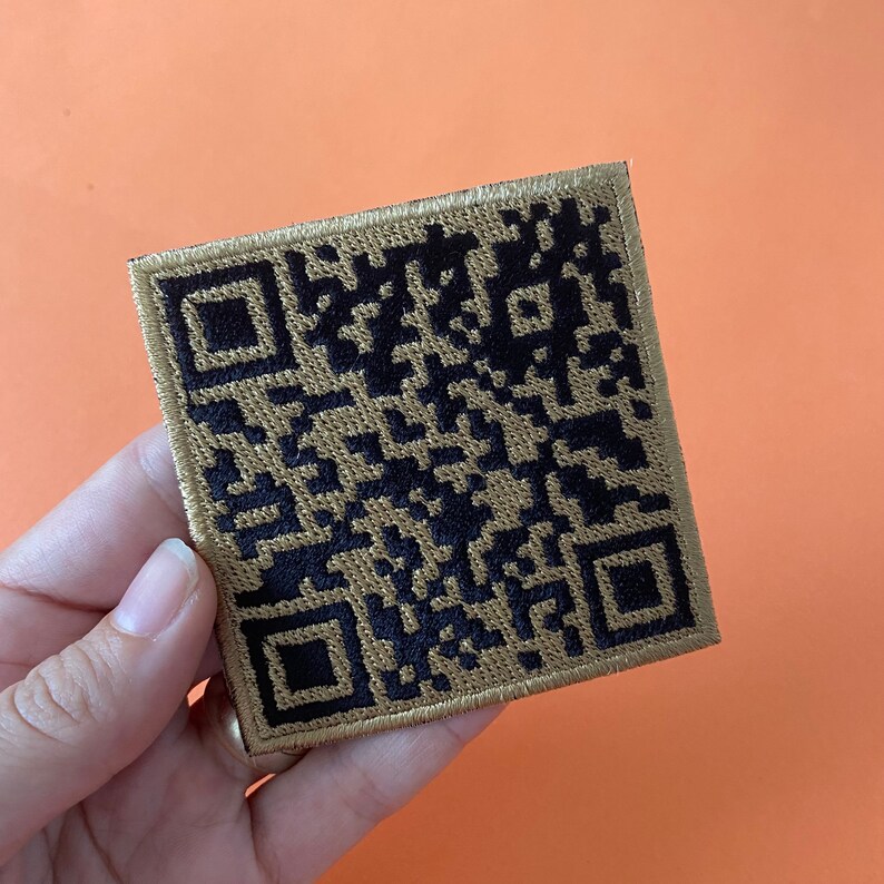 Custom QR Code Embroidered Patch Personalised QR Code Iron - Etsy UK
