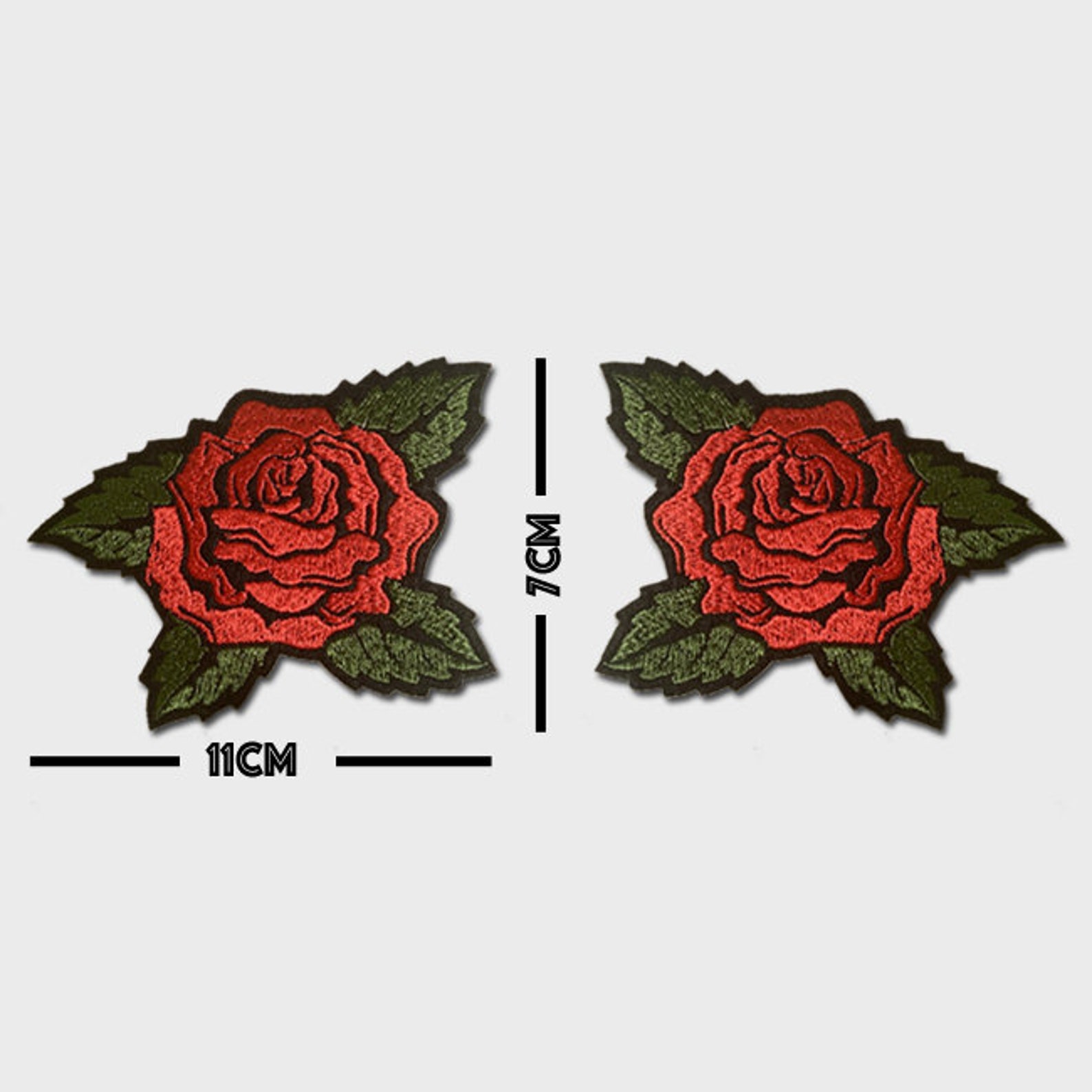 Flower Embroidered Patch Rose Iron on Patch Sew on Patch | Etsy