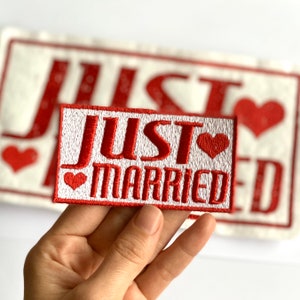 Just Married Iron-on Embroidered Patch, Bride to Be, Wedding Photo ...