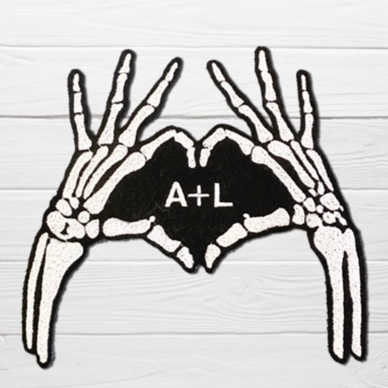 Custom Skeleton Hand Patch, Patch for Bridal Denim Jacket, Couple ...