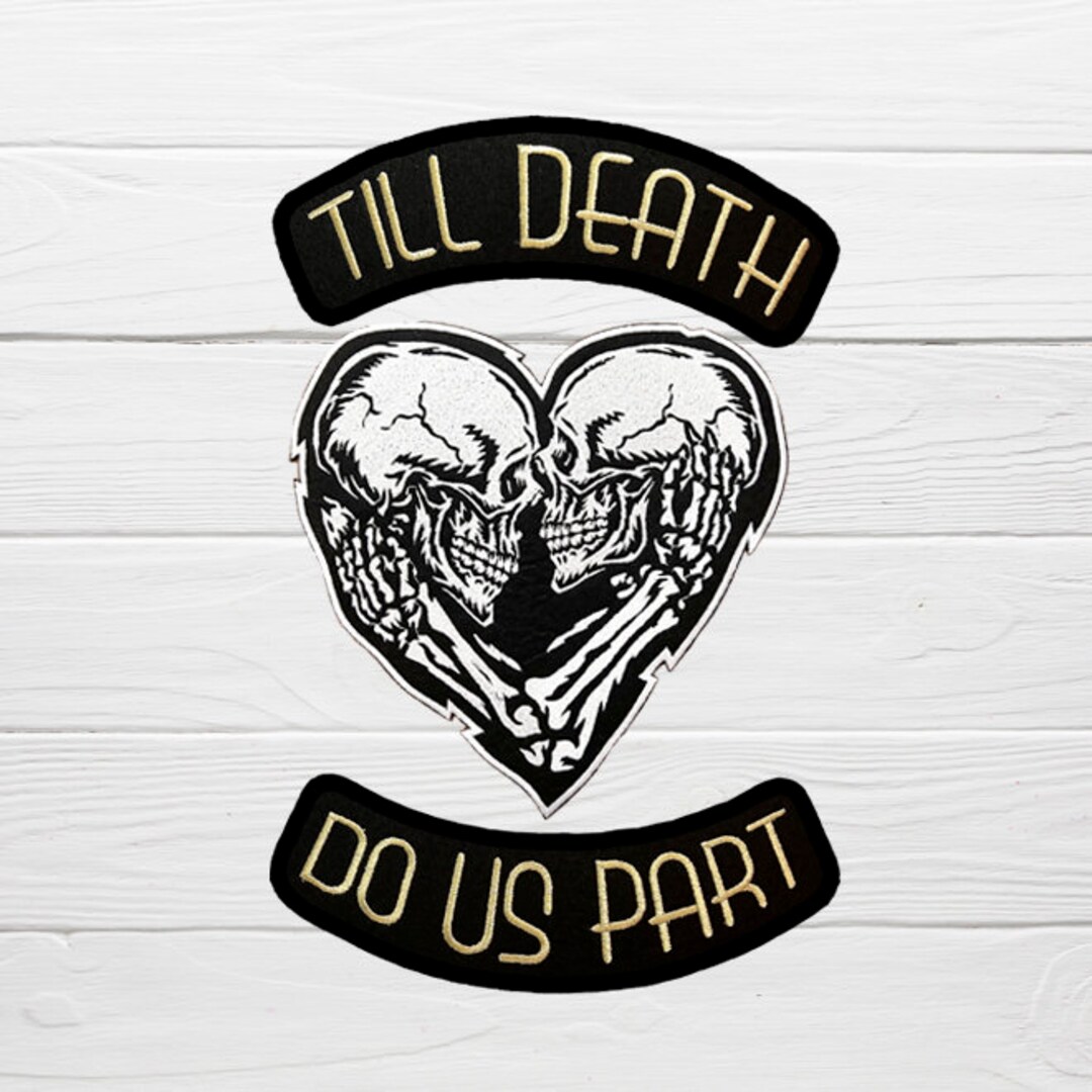 Hugging Skeleton Patch With Till Death Banner, Patch for Bridal Denim ...