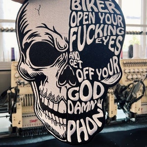 Save A Biker Skull Patch – Embroidered Iron-on Vest Applique - Etsy