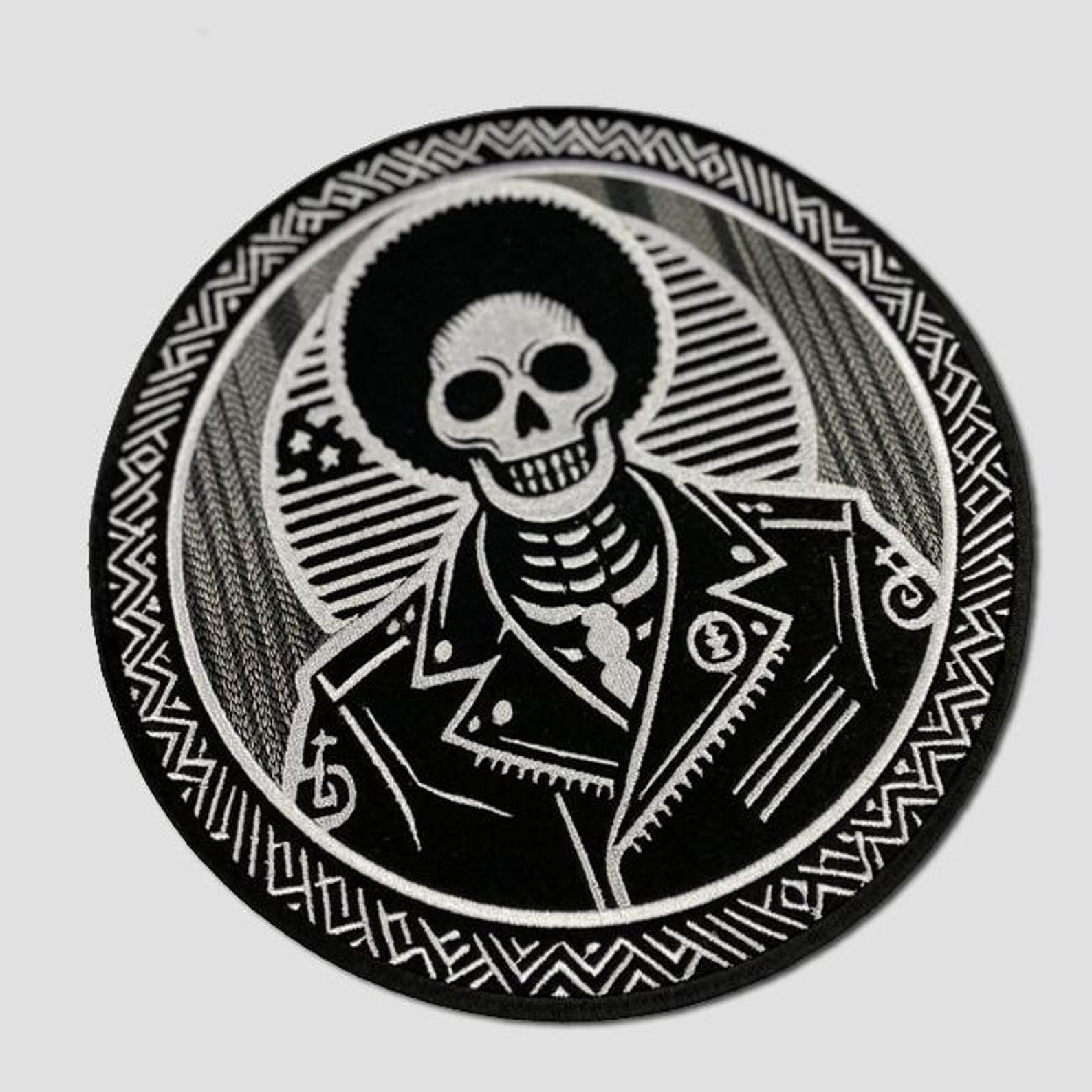 Afro Skull Embroidered Biker Patch, Iron-on or Sew-on (9.8 Inch) - Etsy