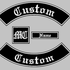 Custom Embroidered Rocker Patch Set, Motorcycle Club Rockers Iron-on ...