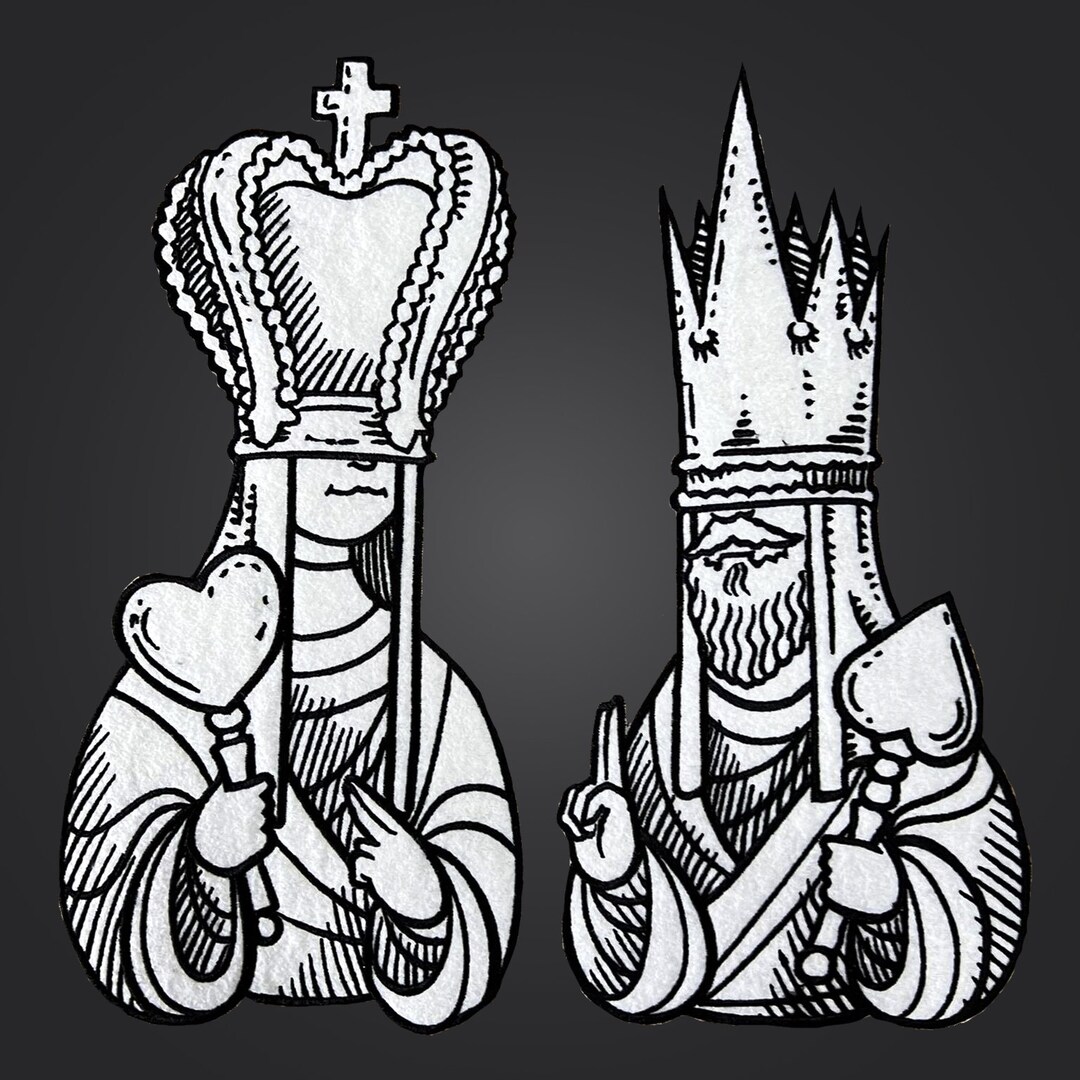 King & Queen Embroidered Patch for Bridal Denim Jacket,couple Patches ...