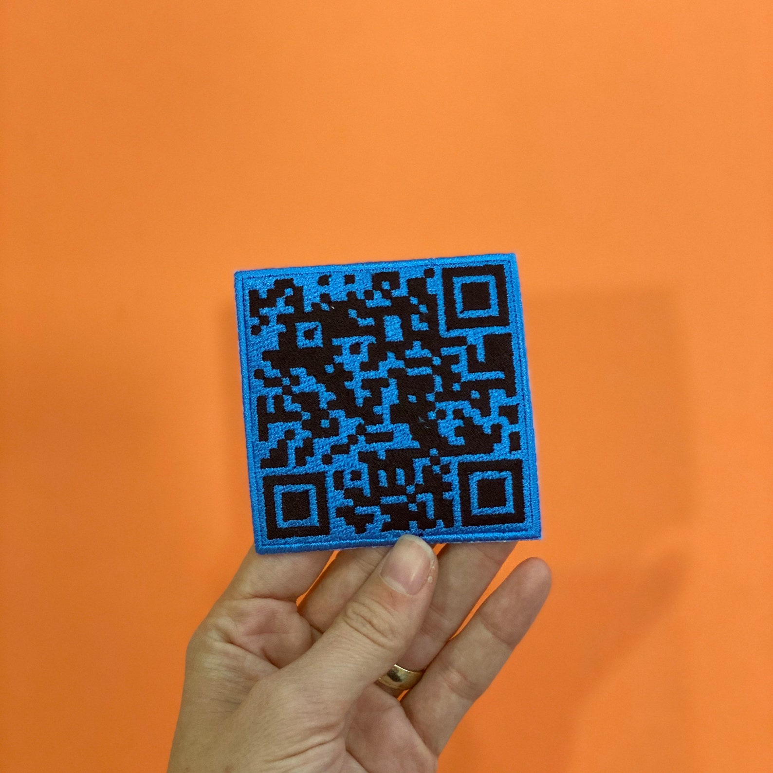 Custom QR Code Embroidered Patch, Personalised QR Code, Iron on QR ...