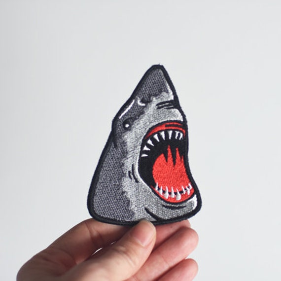 Shark Embroidered Patch With Hook Air-soft Patch Military - Etsy