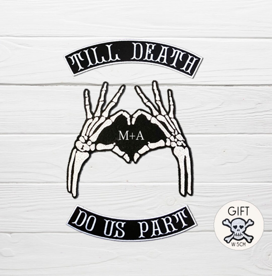 Custom Skeleton Hand Patch With Banner, Patch for Bridal Denim Jacket ...