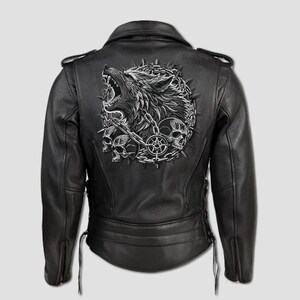 Wolf Skull Patch - Gothic Norse Wolf Head With Skulls, Chains and Heavy ...