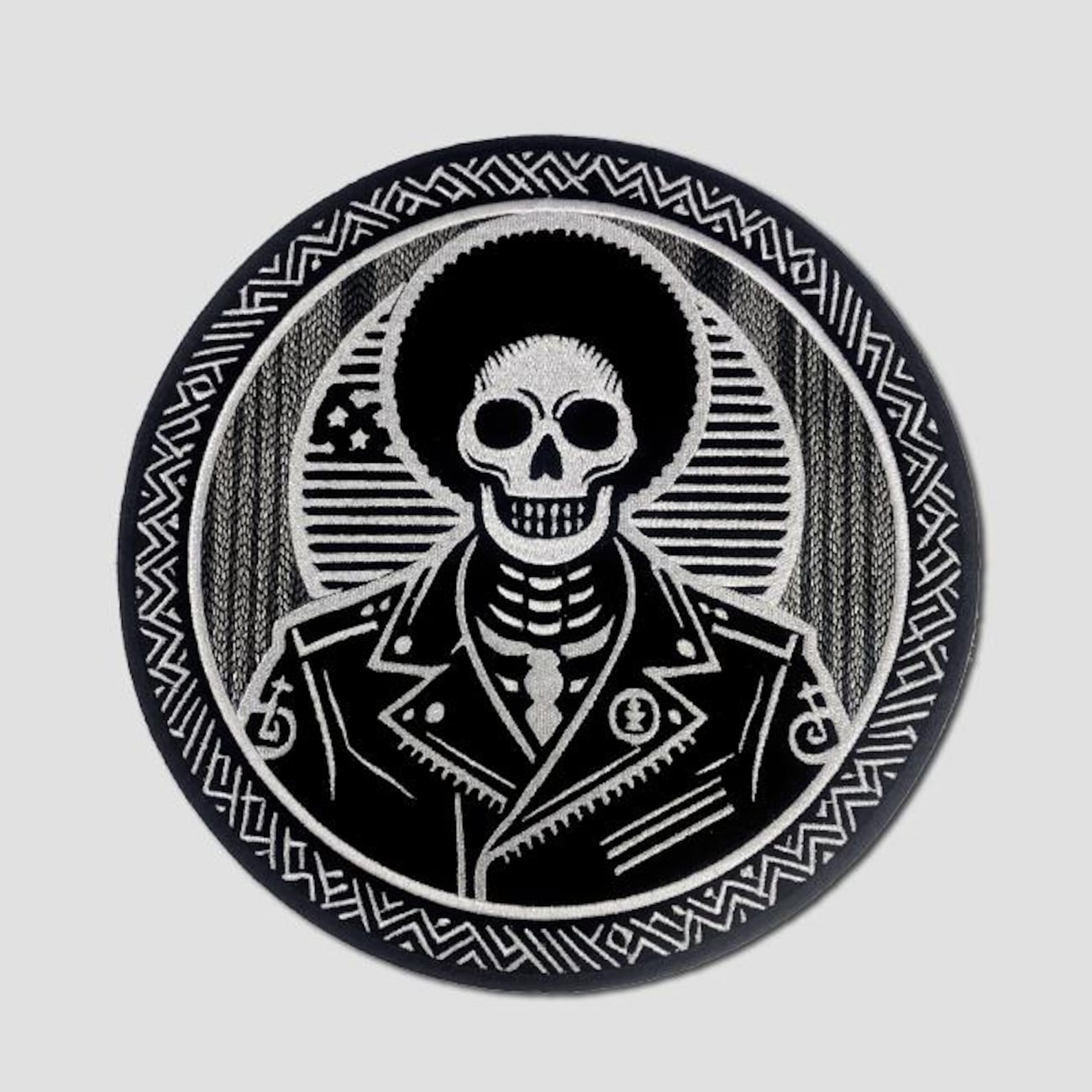 Afro Skull Embroidered Biker Patch, Iron-on or Sew-on (9.8 Inch) - Etsy