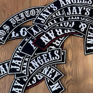 Custom Biker Patch Set, Motorcycle Club Rockers, Iron-on Backpatch ...