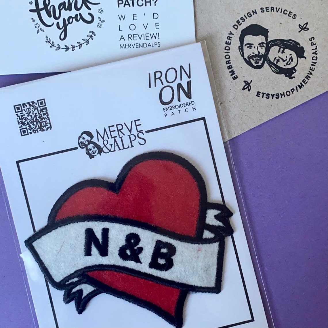 Custom Embroidered Heart Patch With Initials or Name Patch - Etsy