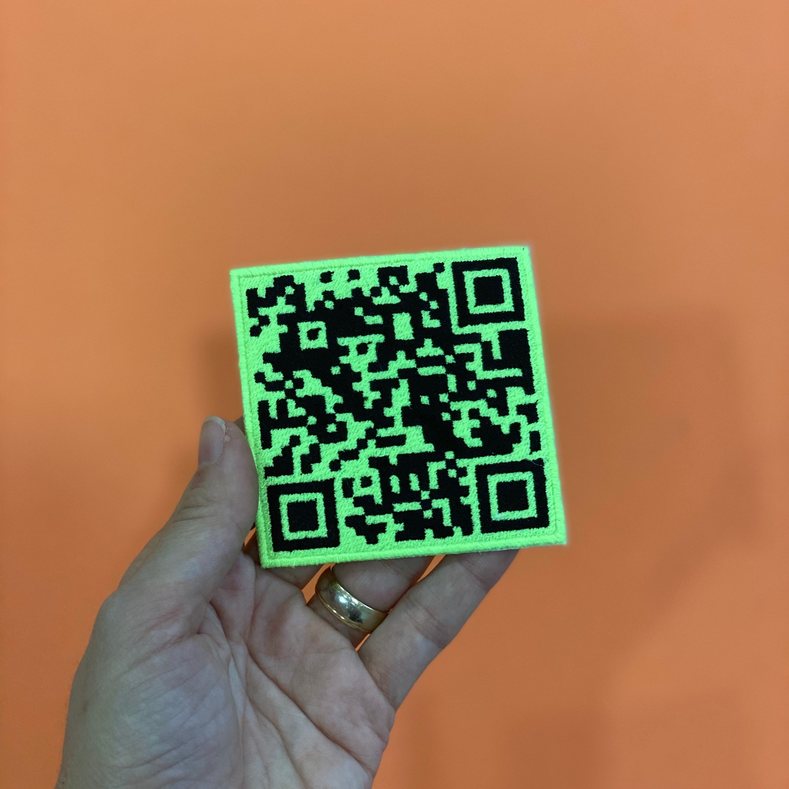 Custom QR Code Embroidered Patch, Personalised QR Code, Iron on QR ...