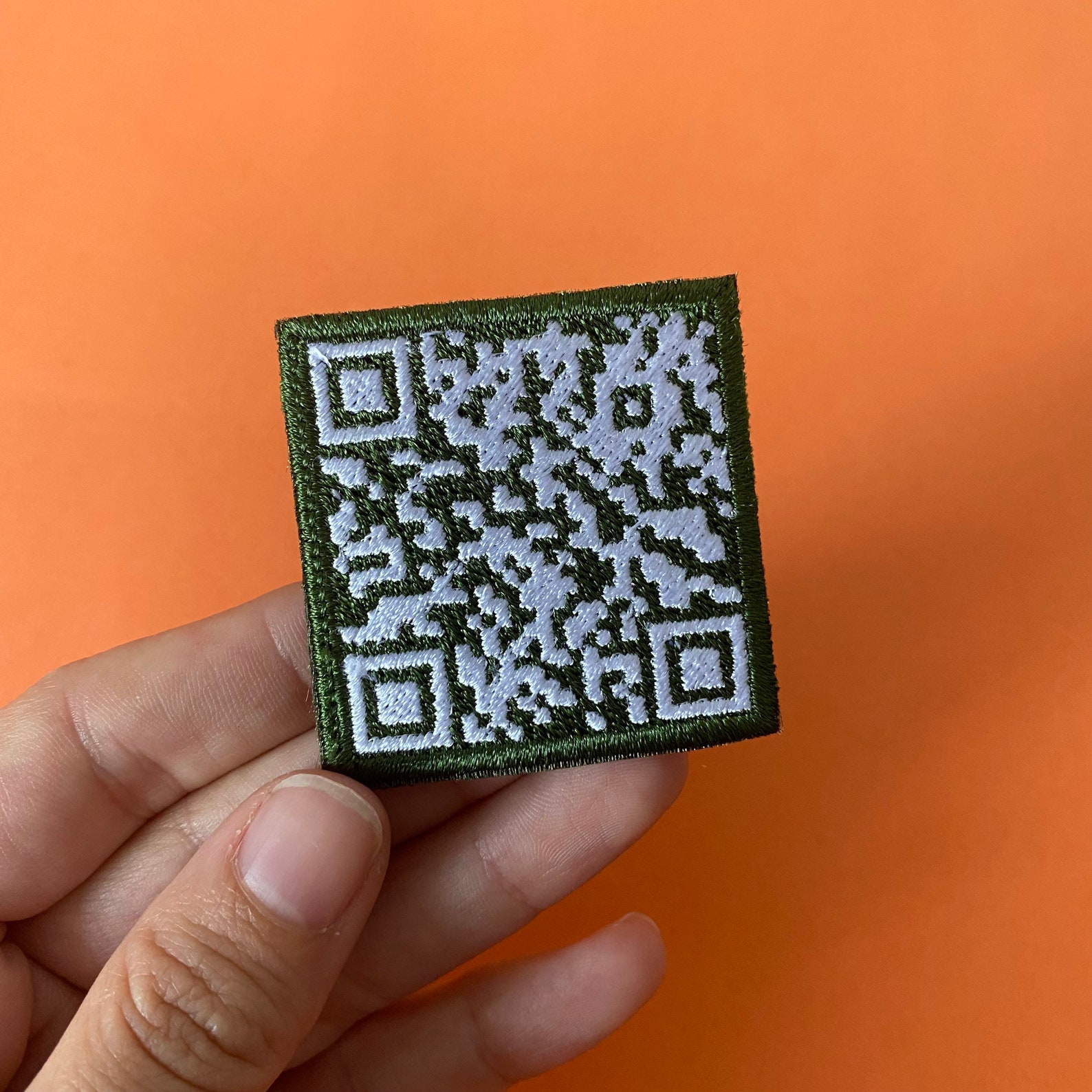 Custom QR Code Embroidered Patch, Personalised QR Code, Iron on QR ...