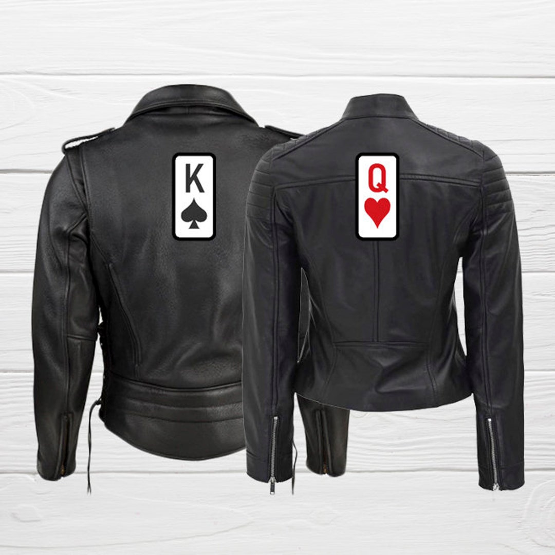 King and Queen of Spades Embroidered Patch Set, Bridal Denim Jacket ...