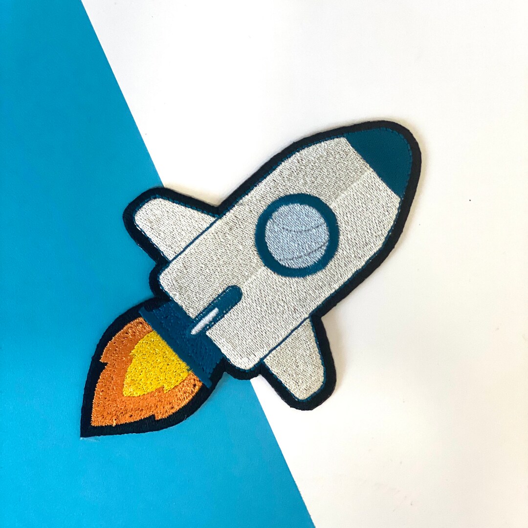 Cute Rocket Embroidered Patch - Iron-on Space Explorer Patch for Kids ...