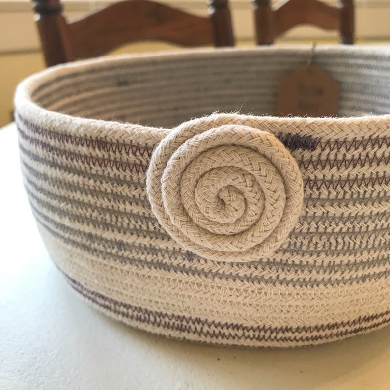 The Blue Ridge Basket - Coil Cotton Rope Basket - Etsy