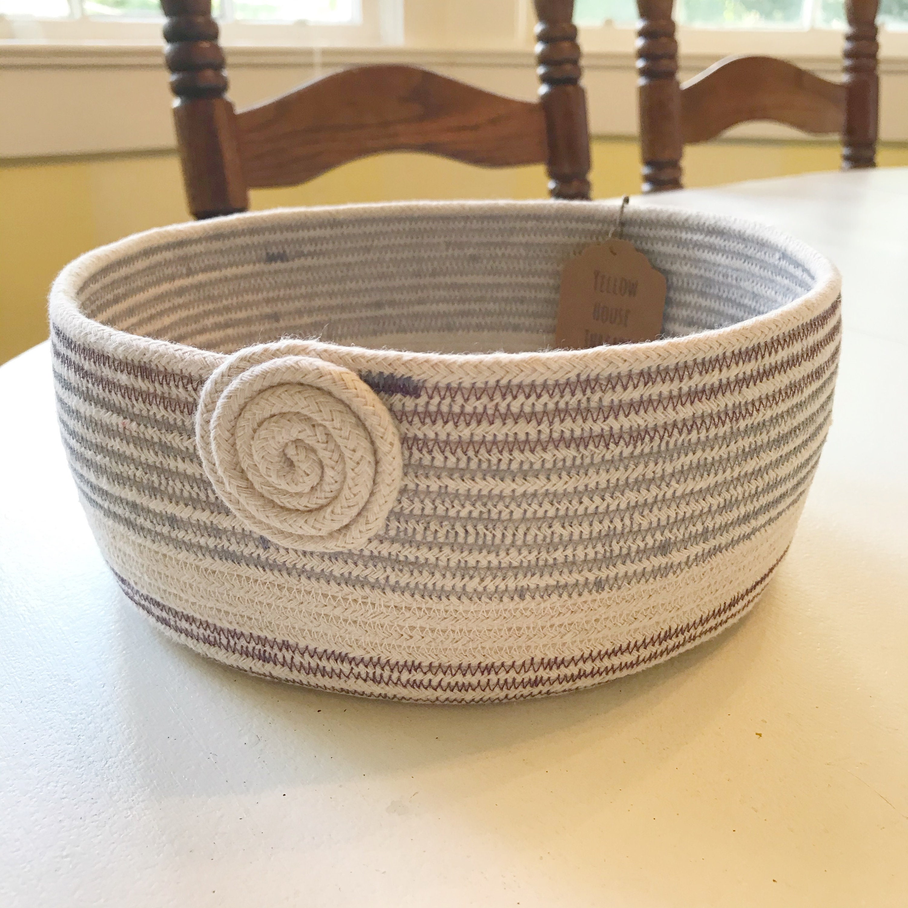 The Blue Ridge Basket - Coil Cotton Rope Basket - Etsy