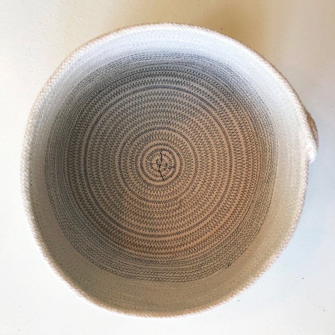 Rope Basket Natural and Blue Ridge Gray - Etsy