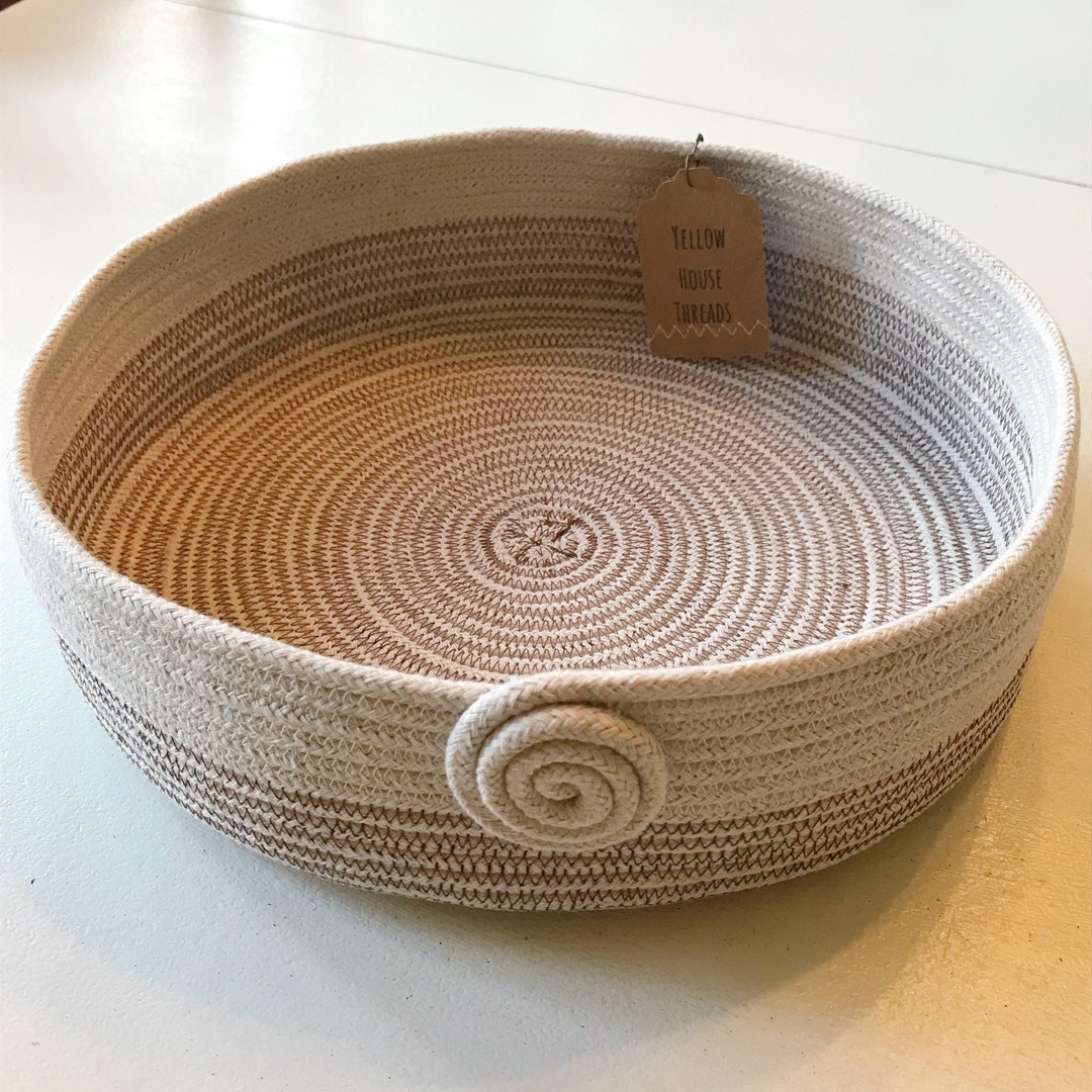 Large Rope Basket - Natural and Dark Brown - Etsy