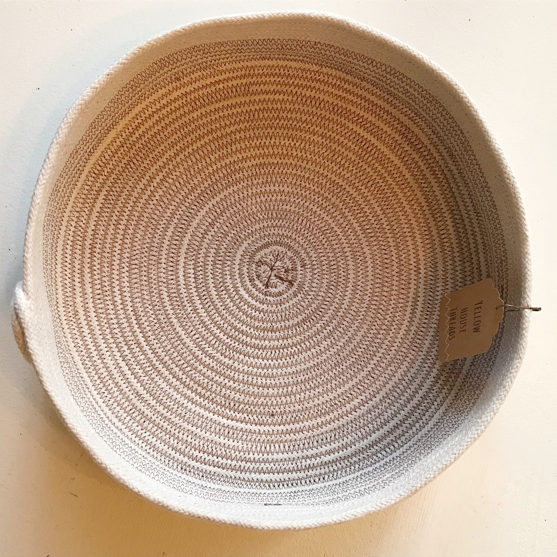 Large Rope Basket - Natural and Dark Brown - Etsy