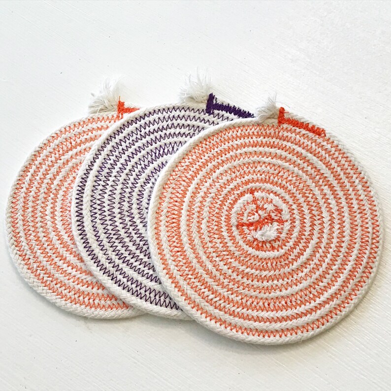 Set of 6 - Rope Coiled Coaster - Etsy