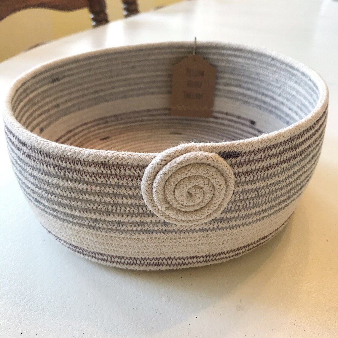 The Blue Ridge Basket - Coil Cotton Rope Basket - Etsy
