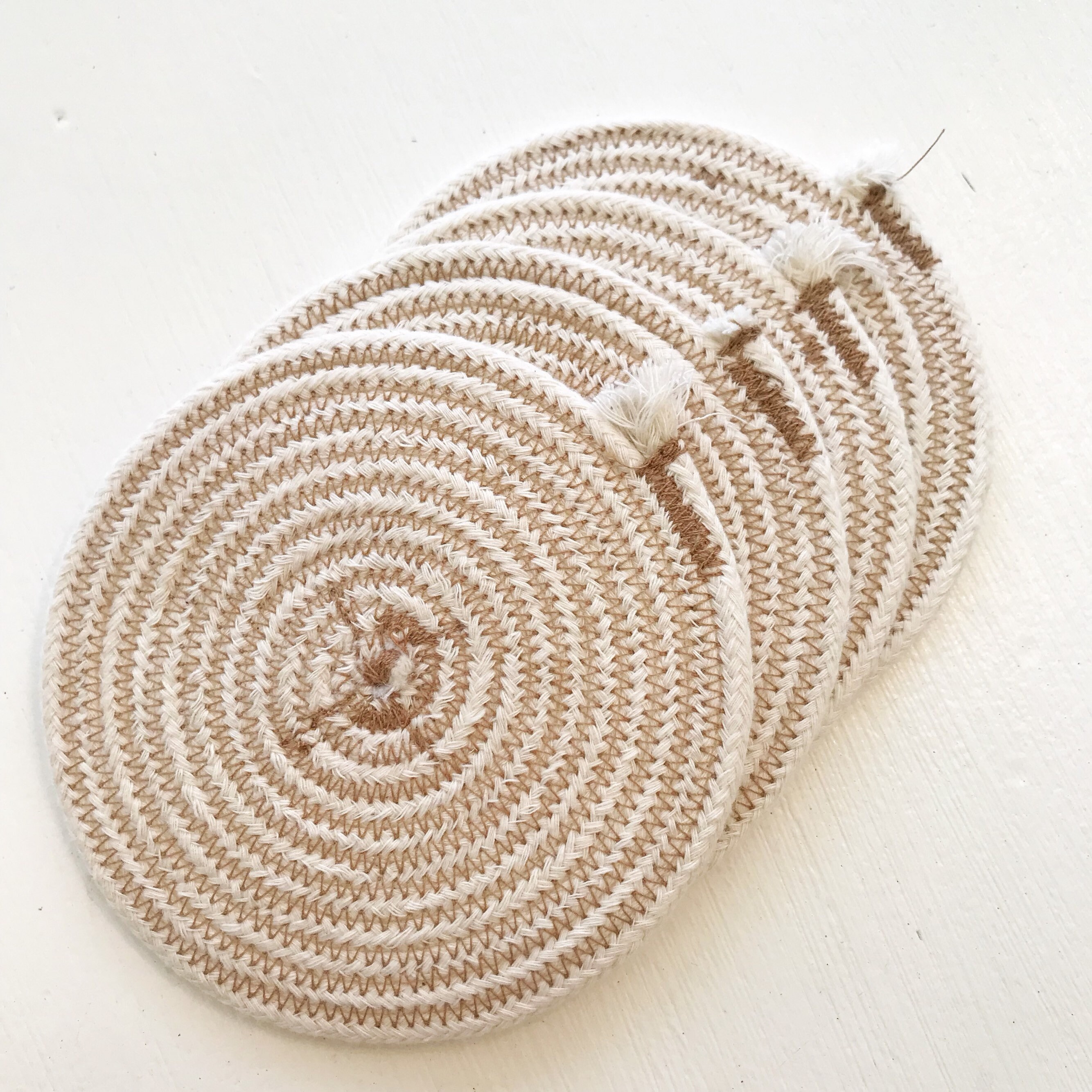 Set of 4 Natural Brown Coasters - Etsy