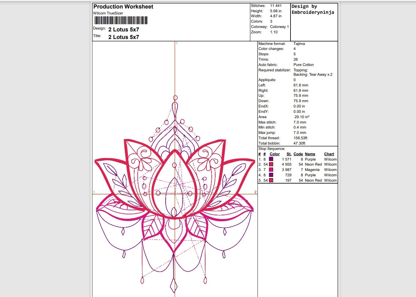 Lotus Flower Machine Embroidery Design. Lotus Embroidery | Etsy