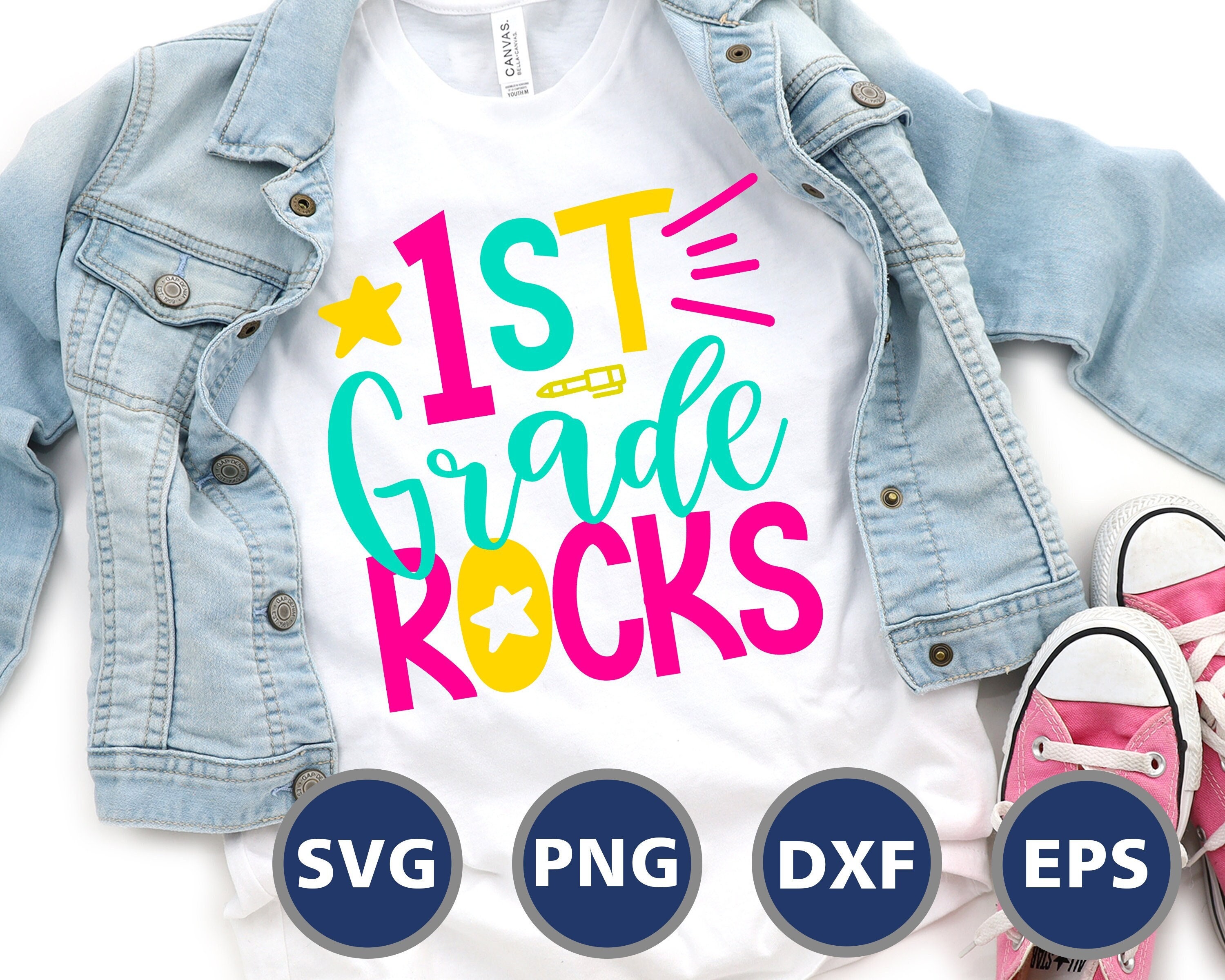 1st Grade Rocks SVG school desing for kids. Back to school | Etsy
