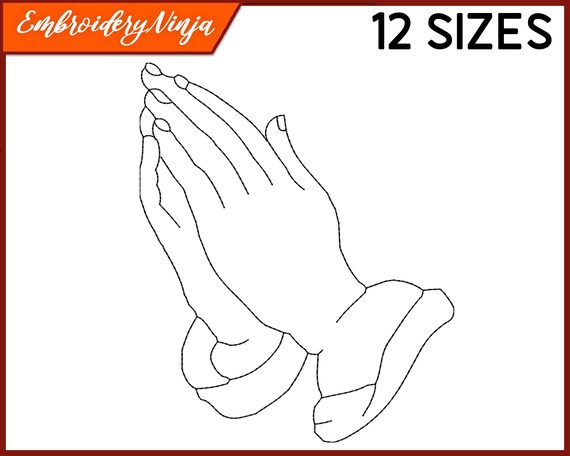 Praying Hands REDWORK Machine Embroidery Design 12 Sizes. - Etsy