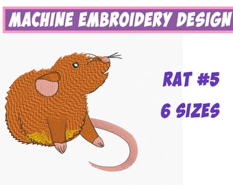 Rat mouse Machine Embroidery Design 5 Sizes / Dst Hus | Etsy