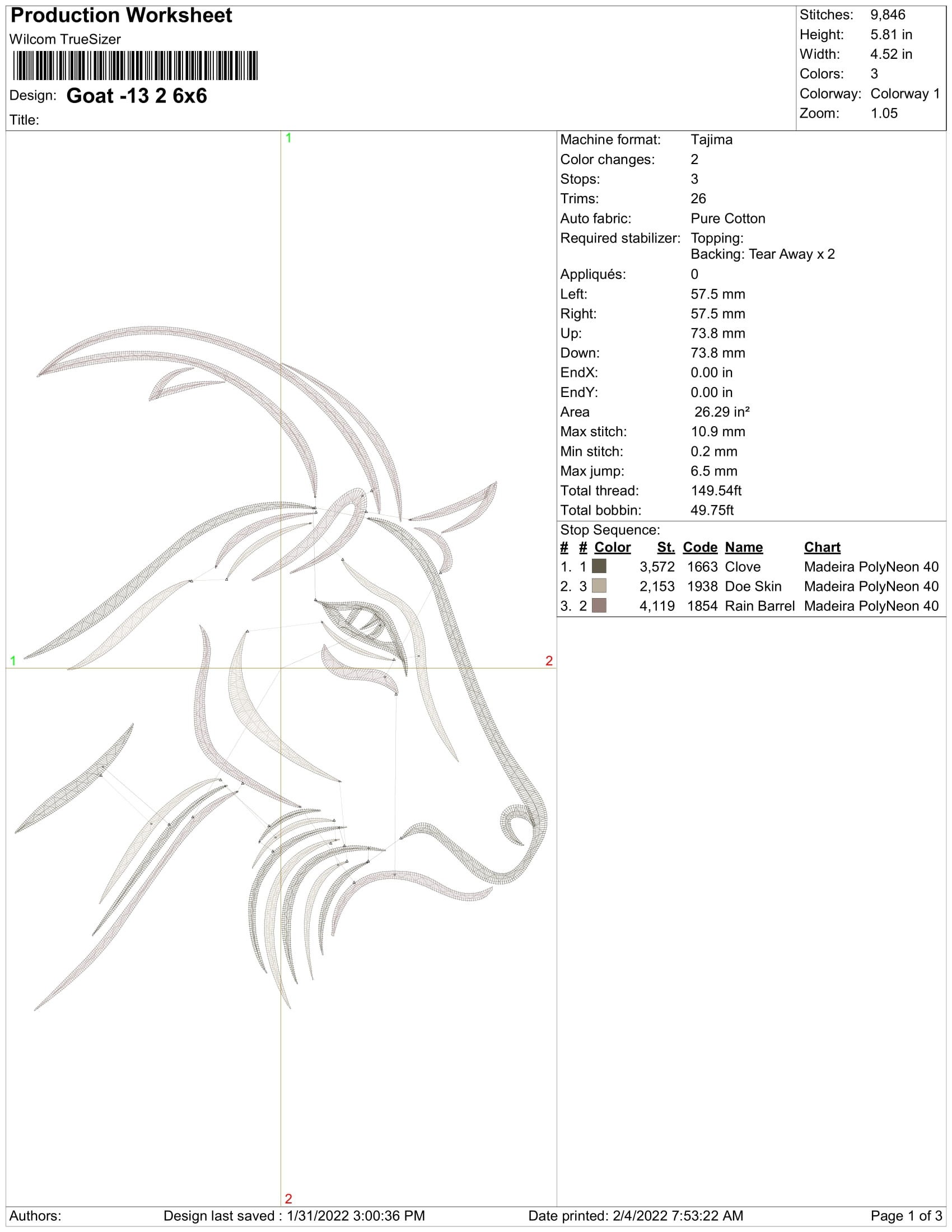 Goat Head Machine Embroidery Design 6 Sizes Easy Embroidery - Etsy