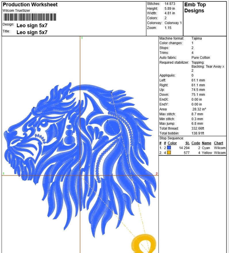 Leo Zodiac Sign Machine Embroidery Design 3 Sizes Pes - Etsy