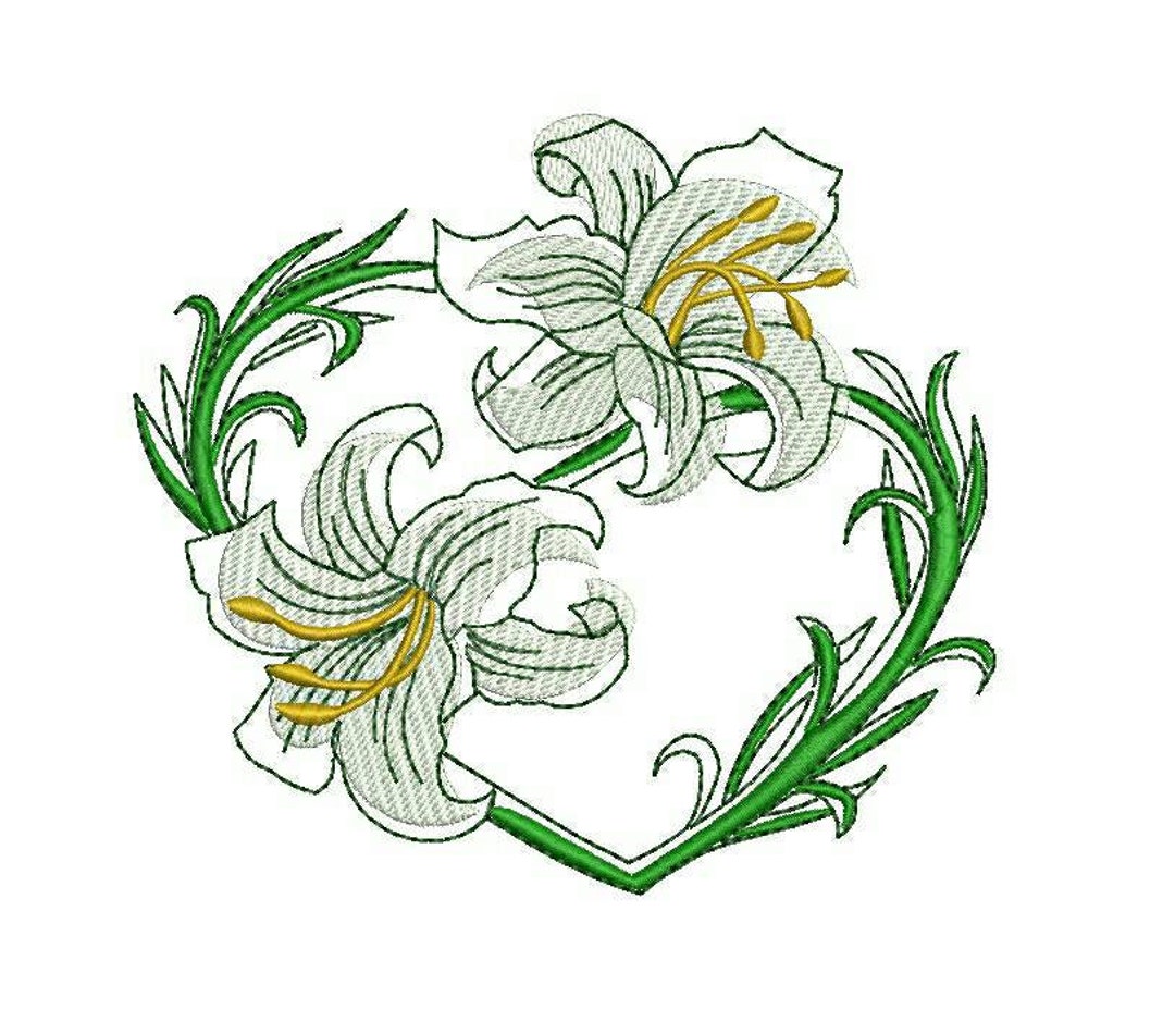 Lilies Flowers Machine Embroidery Design, 2 Sizes, 5x5, 6x10 Hooop - Etsy