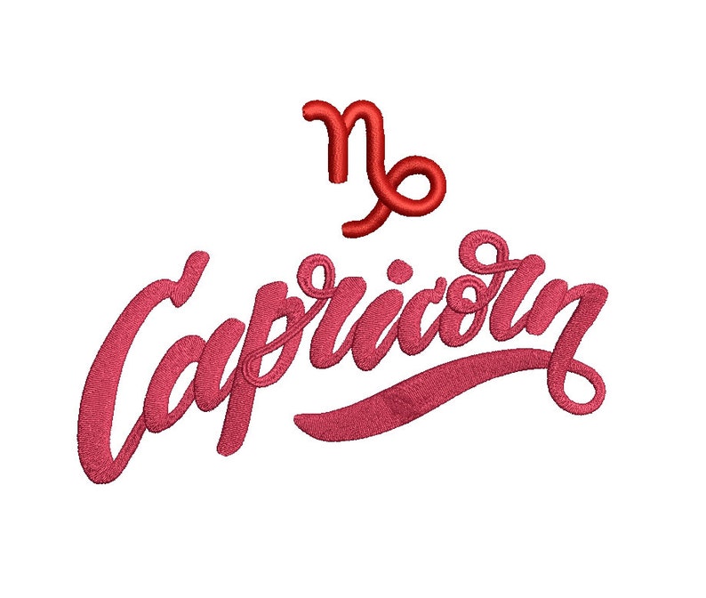 Capricorn Zodiac Sign Machine Embroidery Design 3 Sizes - Etsy