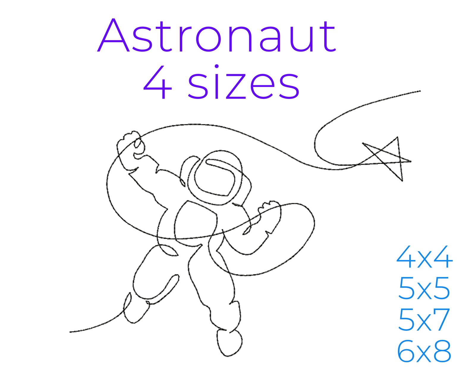 Astronaut Machine Embroidery Design 1 Space/star Applique | Etsy
