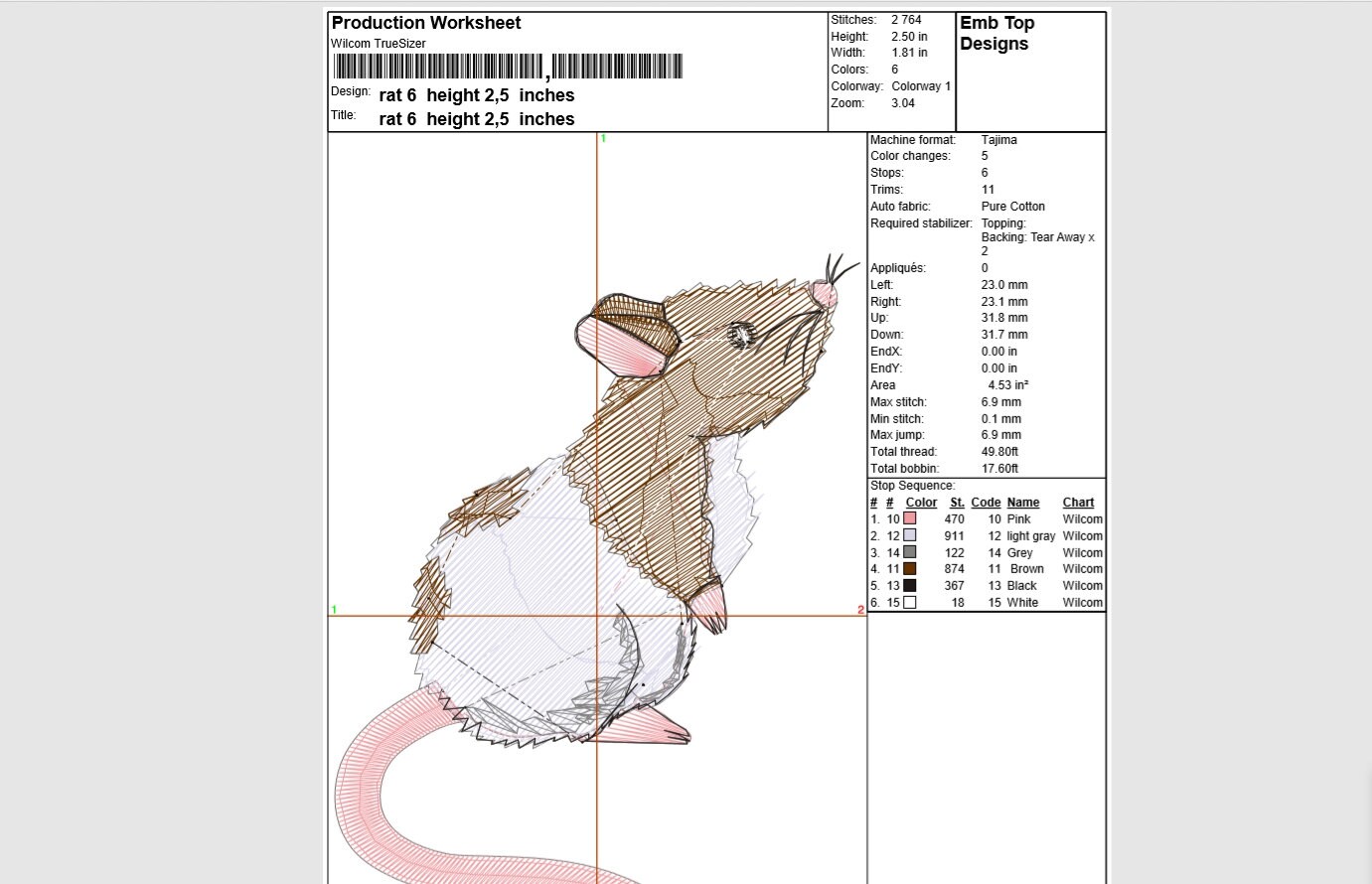 Rat mouse Machine Embroidery Design 6 6 Sizes / Dst - Etsy