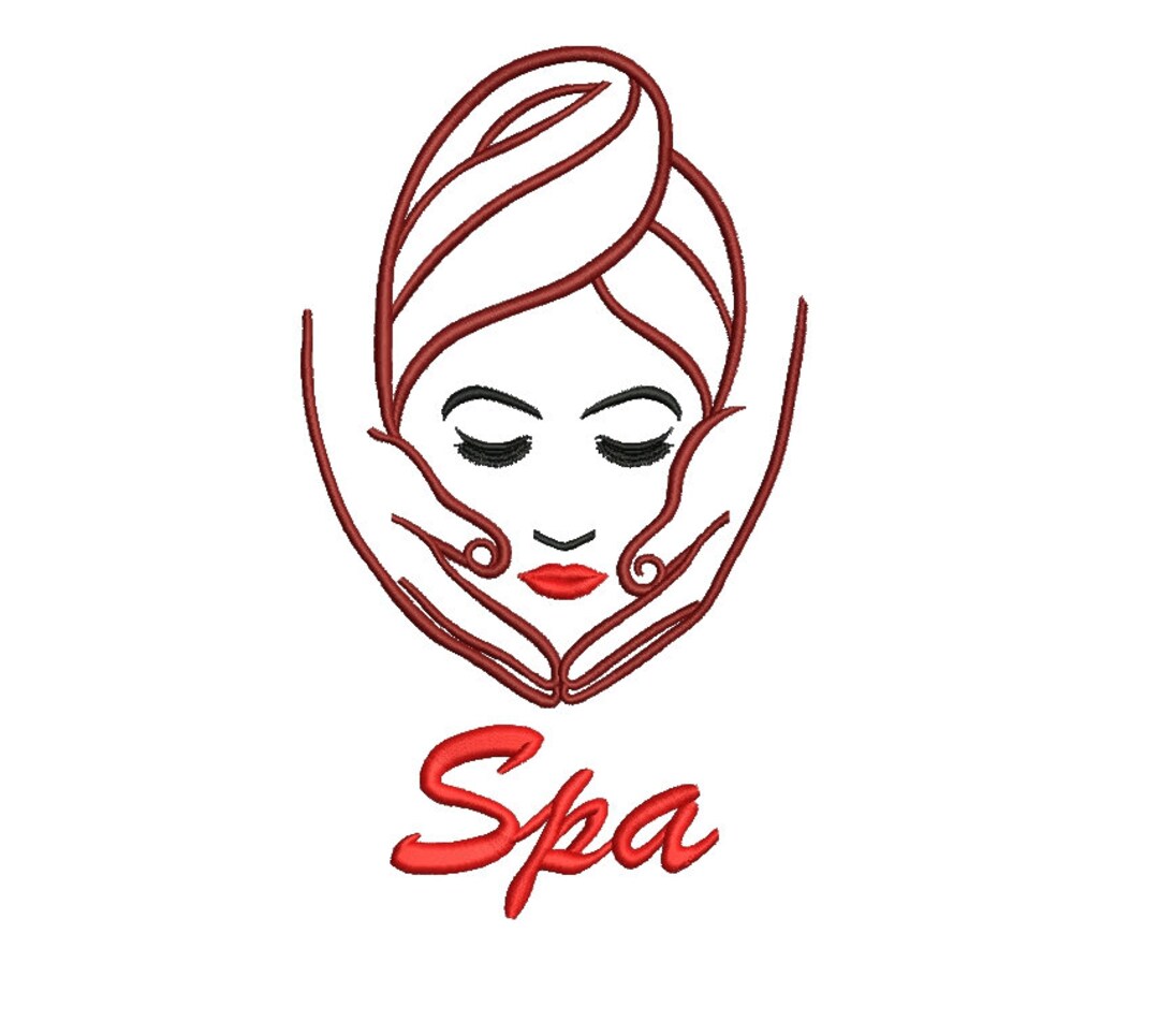 Spa Logo Machine Embroidery Design, Spa Salon Embroidery Applique, Spa ...